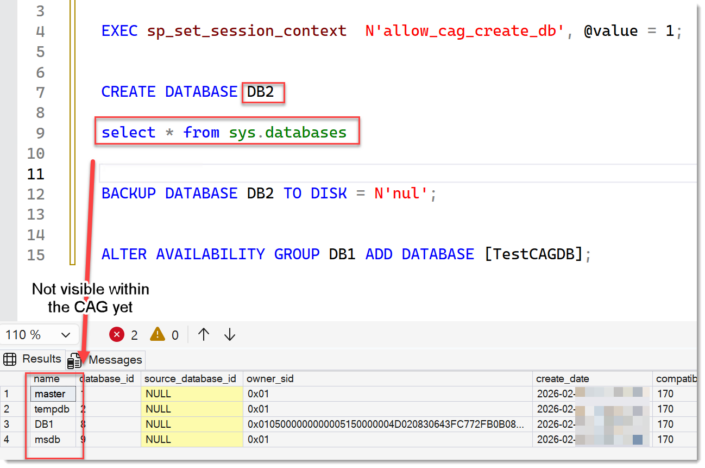 SQL Server 2025 CU1 Improvement Allow Creating of Databases within a ...